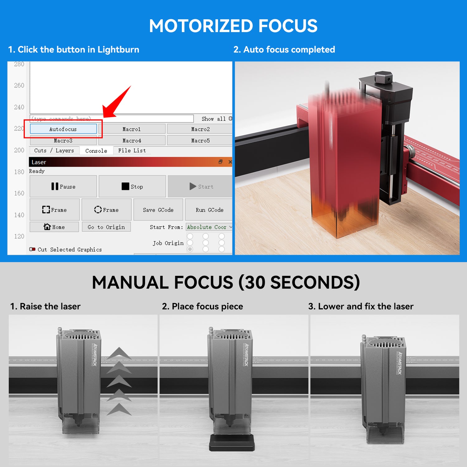 AtomStack L2 Smart Z-Axis Module Enables Automatic Focusing and Flame