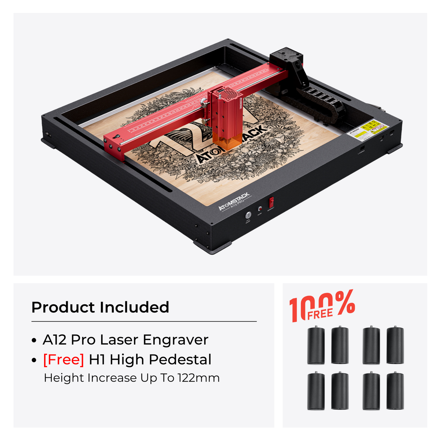 AtomStack A12 PRO Optical Power 12W Laser Engraver