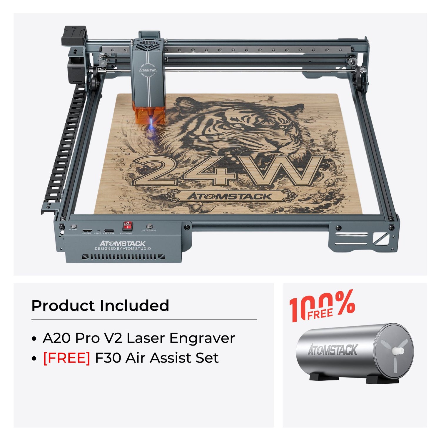 AtomStack Ace Pro V2 | A20 Pro V2, A10 Pro V2 Laser Engraver