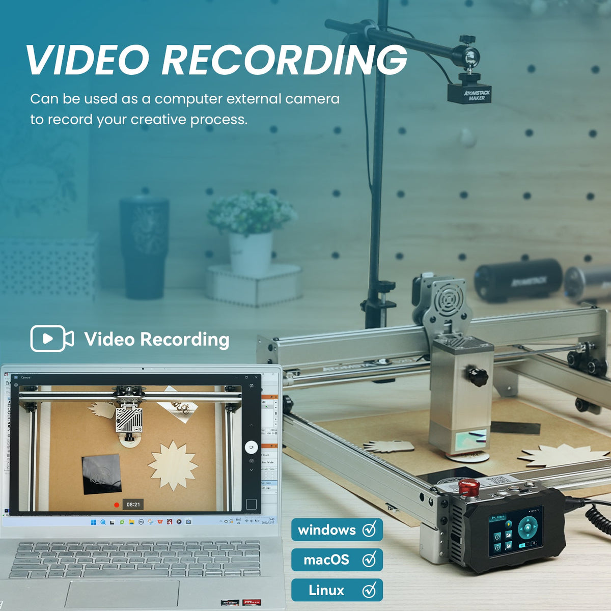 AtomStack AC1 Precise Positioning LightBurn Camera for Laser Engravers